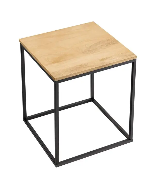 MODWAY Zora Square Wood And Metal Side Table