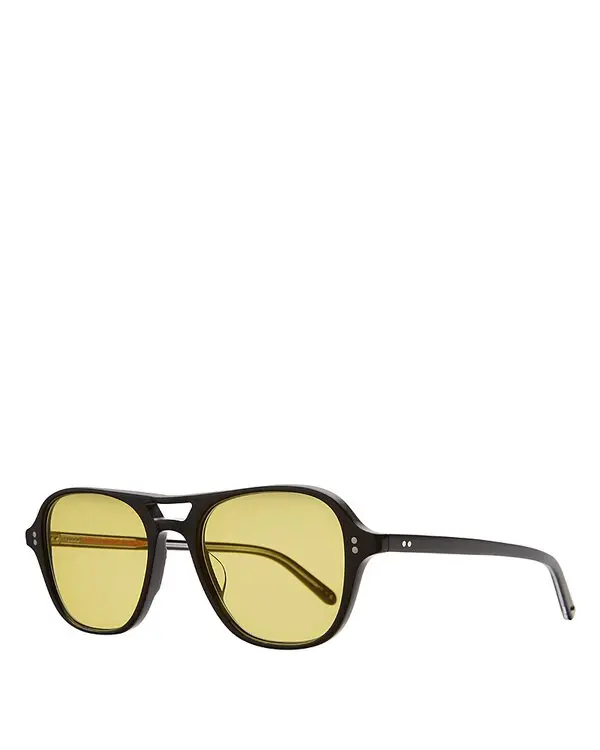 Garrett Leight Aviator Sunglasses 51mm - Bio Black/semi-flat Desert Sun