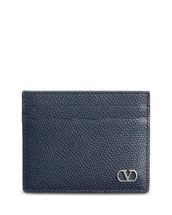 Valentino Garavani Leather Card Holder - Marine