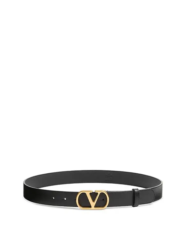 Valentino Garavani Monogram Leather Belt - Black