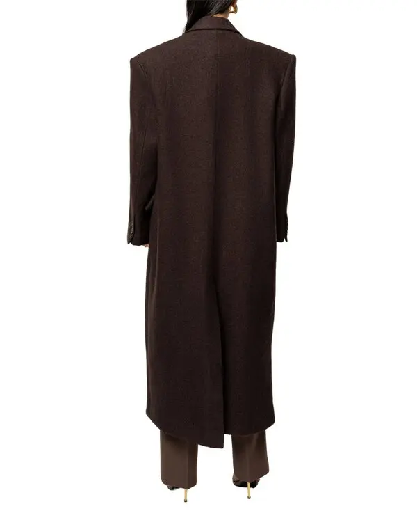 JLUXLABEL Oversized Double-breasted Coat - Brown