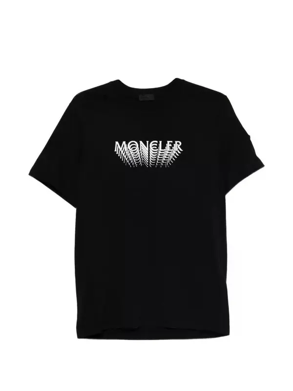 Moncler Logo Printed T-shirt - Black