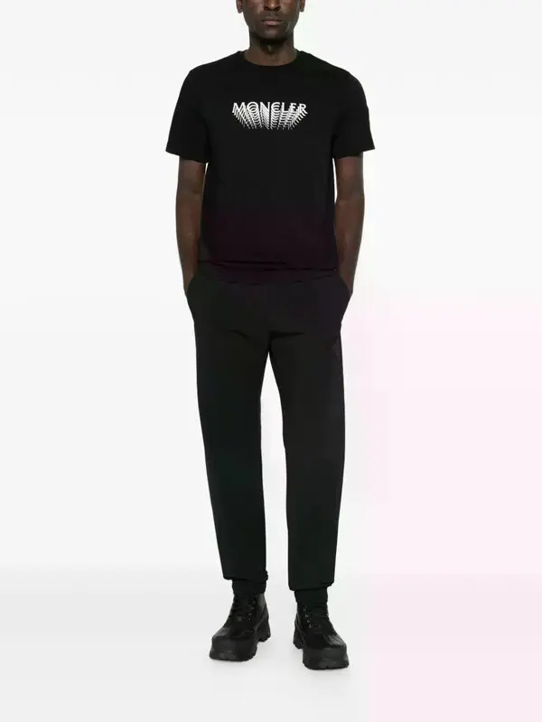 Moncler Logo Printed T-shirt - Black