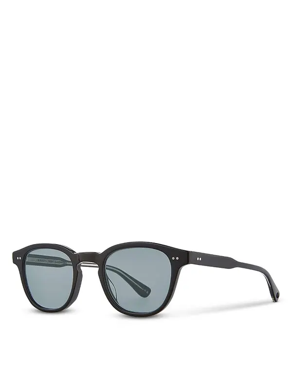 Garrett Leight Evan Sun Round Sunglasses, 46mm - Black/semi-flat Pure Blue