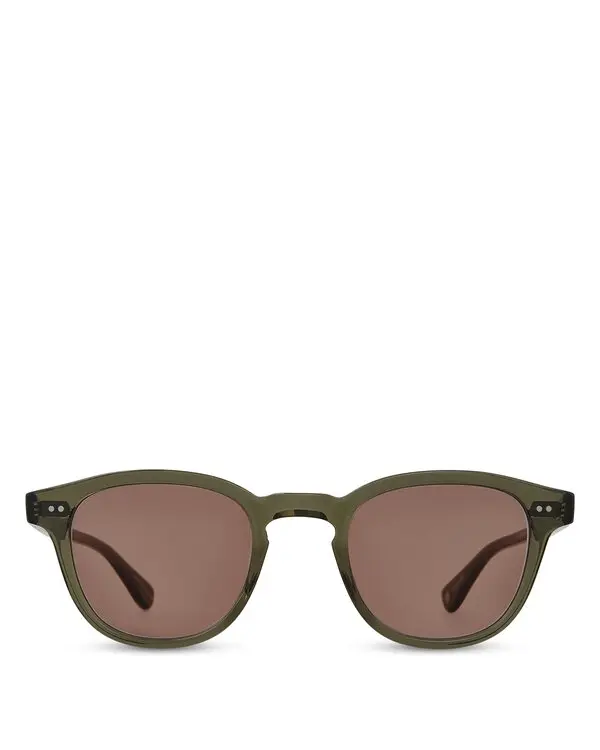 Garrett Leight Evan Sun Round Sunglasses, 46mm - Willow/semi-flat Pure Redwood