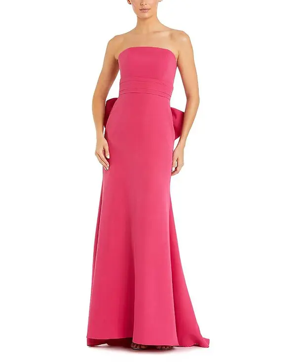 Mac Duggal Crepe Strapless Gown With Bow