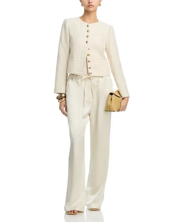 Aqua Multi Button Tweed Jacket - Ivory