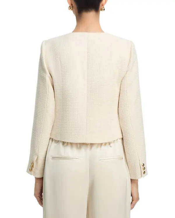 Aqua Multi Button Tweed Jacket - Ivory