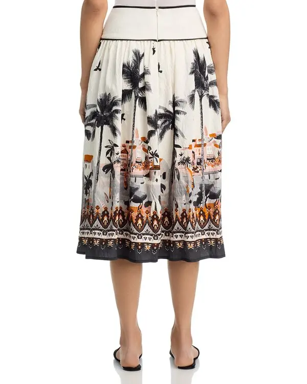 Aqua Sea Toile Midi Skirt