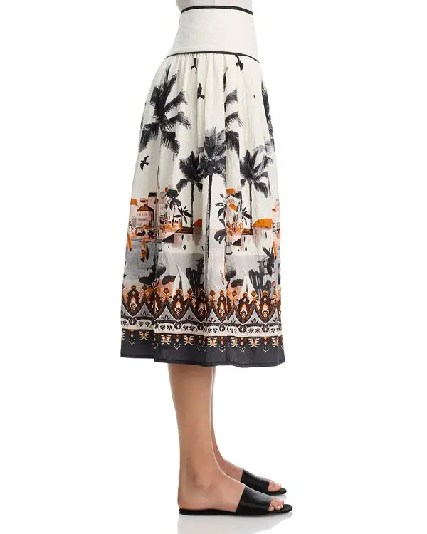 Aqua Sea Toile Midi Skirt
