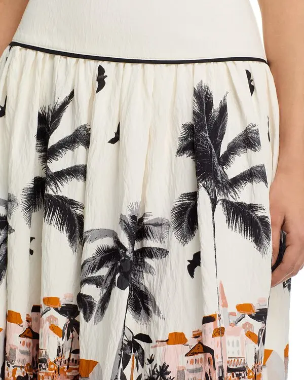 Aqua Sea Toile Midi Skirt