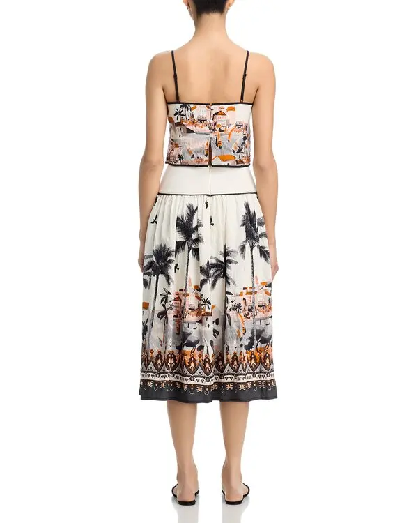 Aqua Sea Toile Midi Skirt