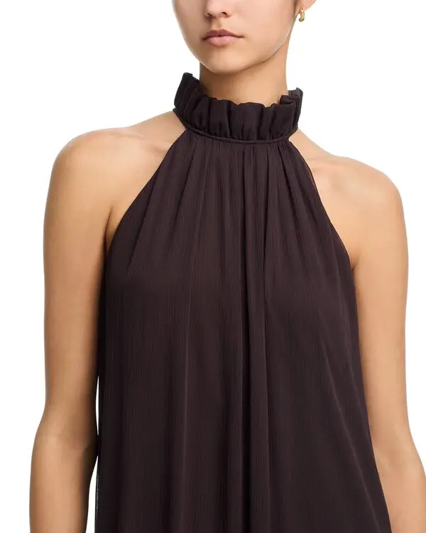 Aqua Halter Maxi Dress - Brown