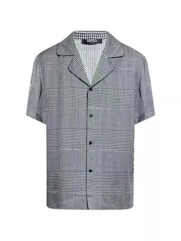 Balmain Houndstooth-pattern Shirt - Black