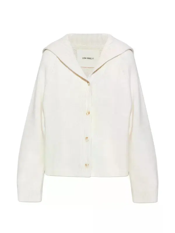 LISA YANG Mora Hooded Buttoned Cardigan - Neutrals