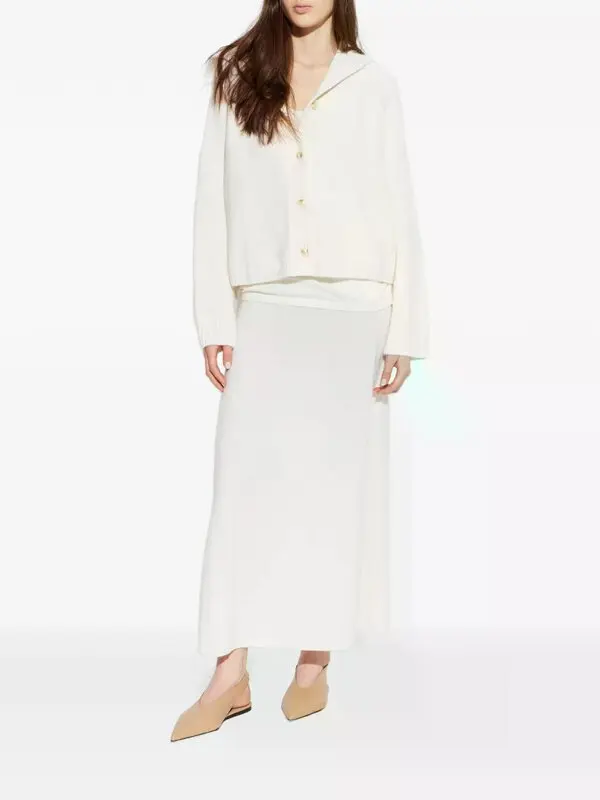 LISA YANG Mora Hooded Buttoned Cardigan - Neutrals