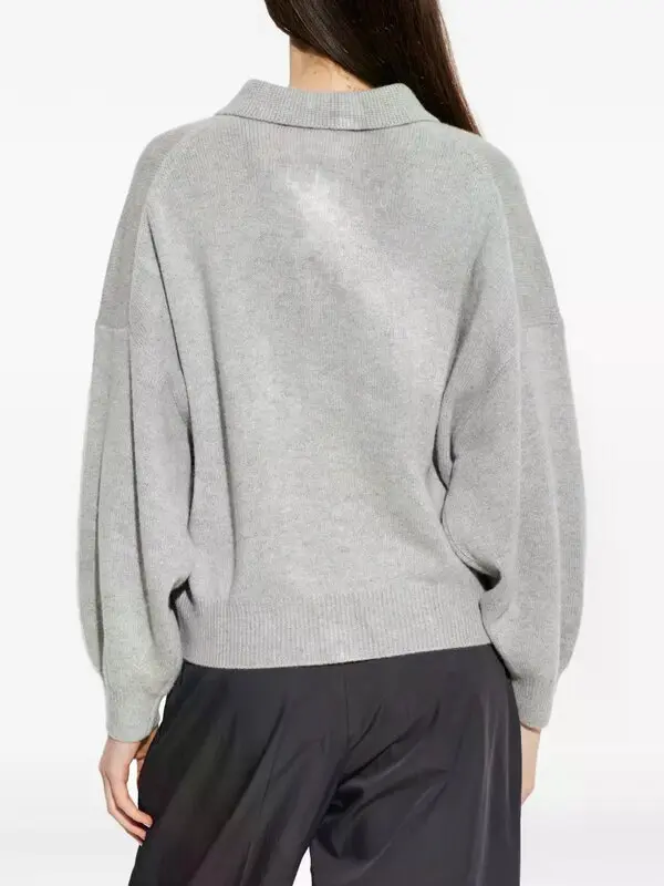 LISA YANG Etta Button Collared Knitted Top