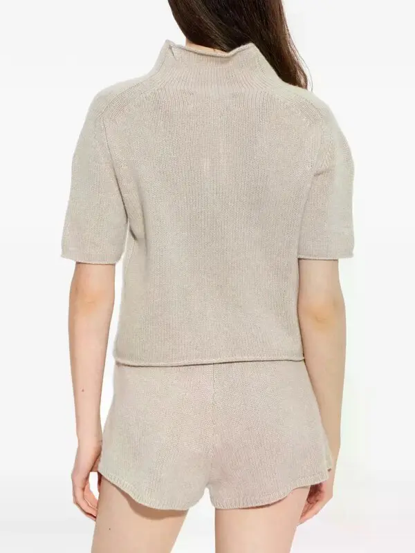 LISA YANG Ribbed Short-sleeve Knitted Top