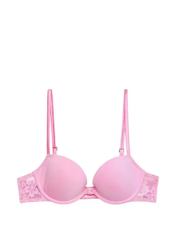 FLEUR DU MAL Demi Lace Moulded Bra - Pink