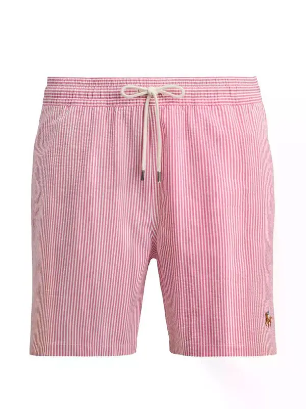 Polo Ralph Lauren Striped Drawstring Swim Shorts - Pink