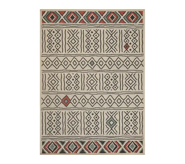 OX BAY TRADING CO. Ox Bay Tribal Contemporary Polypropylene Outdoo R Rug, 5' X 7 - One-color