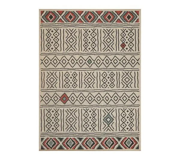 OX BAY TRADING CO. Ox Bay Tribal Contemporary Polypropylene Outdoo R Rug, 8' X 10 - One-color