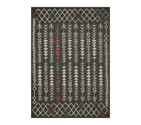 OX BAY TRADING CO. Ox Bay Tribal Bohemian Polypropylene Outdoor Ar Ea Rug, 5' X 7 - One-color