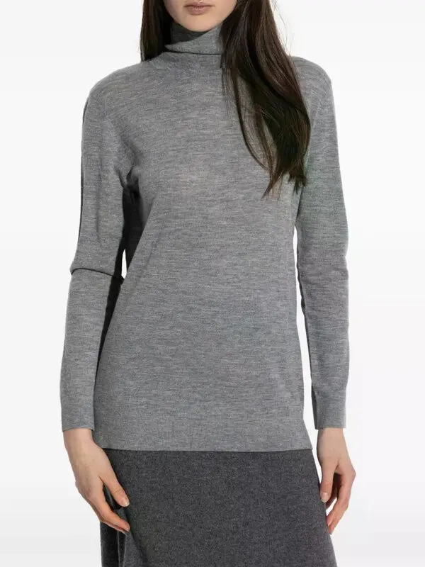 LISA YANG Roll-neck Knitted Top - Grey