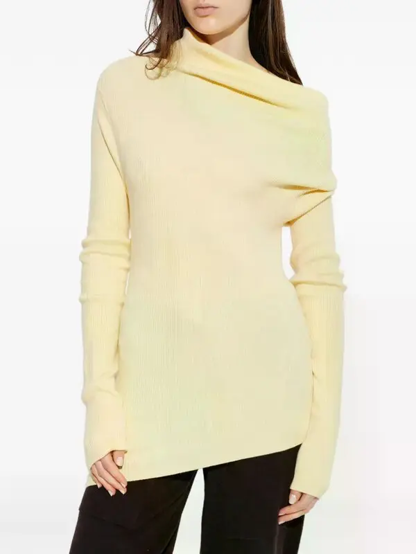 LISA YANG Agie Draped Roll-neck Top - Yellow