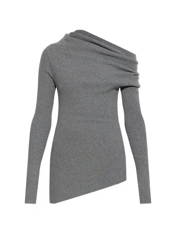 LISA YANG Agie Ribbed Draped Knitted Top
