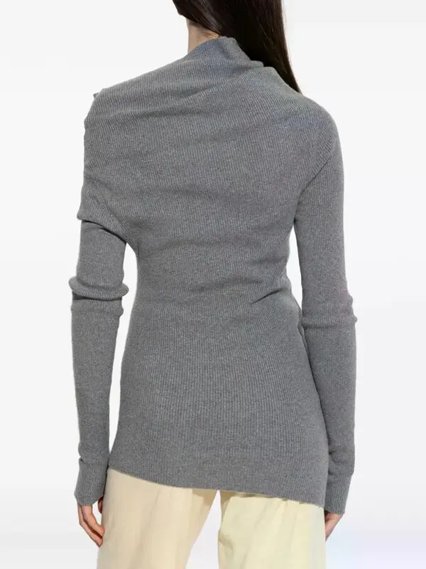 LISA YANG Agie Ribbed Draped Knitted Top