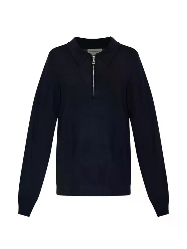 Officine Générale Bene Zip Fastening Polo Shirt - Blue