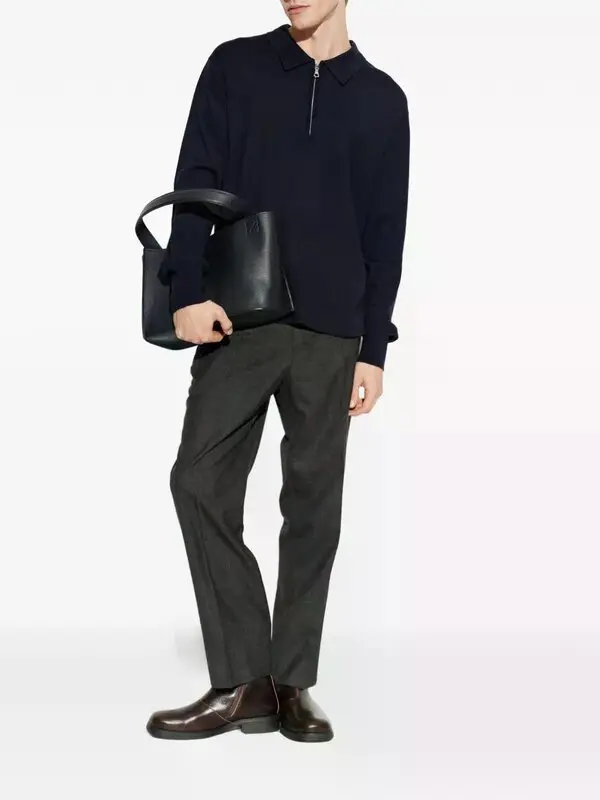 Officine Générale Bene Zip Fastening Polo Shirt - Blue