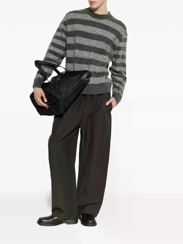 Officine Générale Striped Crew Neck Sweater - Grey