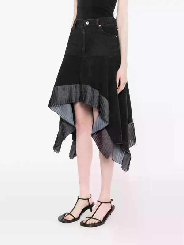 Sacai Denim Midi Skirt - Black