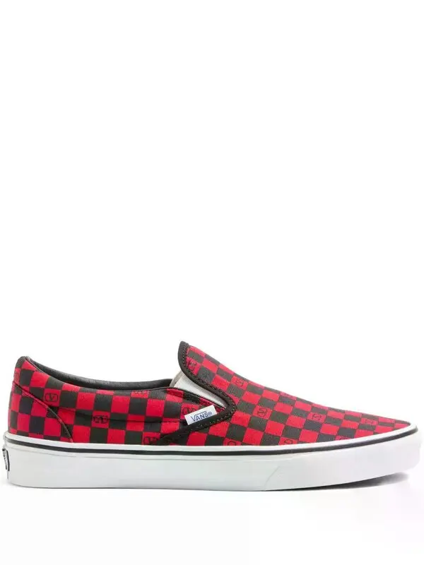 Valentino Garavani Checked Slip-on Sneakers - Red