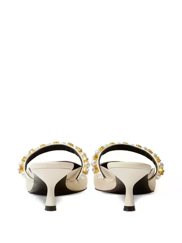 Stella McCartney Pearl-embellished Heeled Sandals - Neutrals