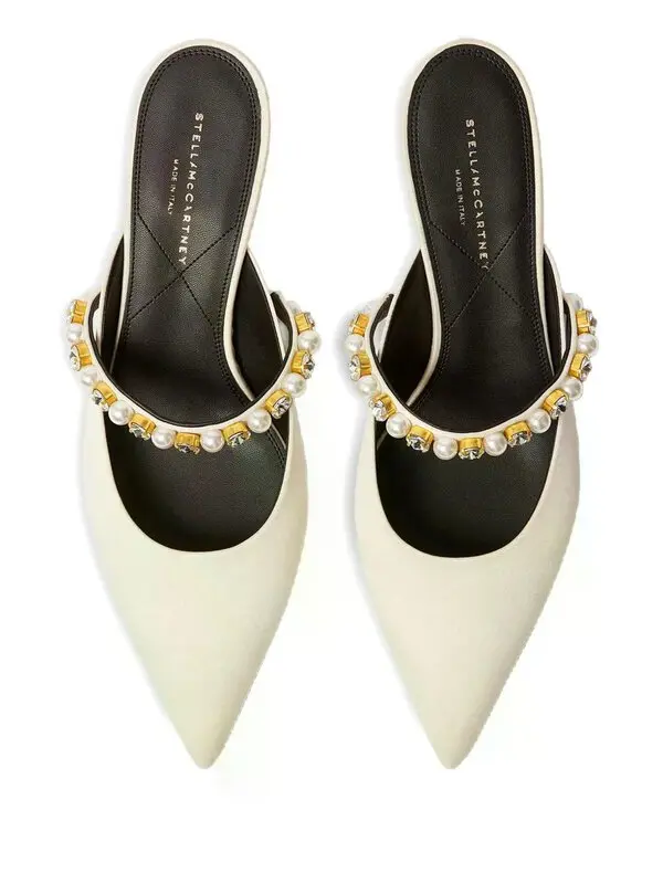 Stella McCartney Pearl-embellished Heeled Sandals - Neutrals