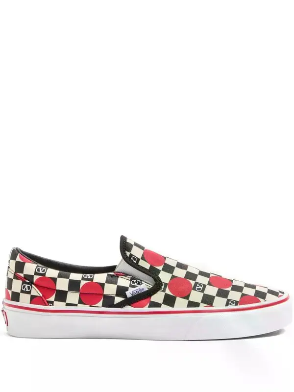 Valentino Garavani Vans Vlogo Checkerboard Print Slip-on Sneakers - Neutrals