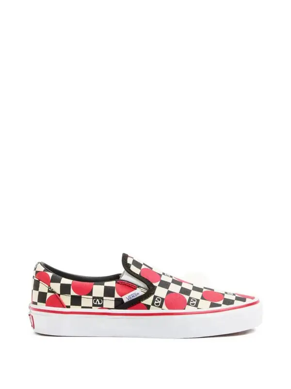 Valentino Garavani Vans Vlogo Checkerboard Slip-on Sneakers - Neutrals