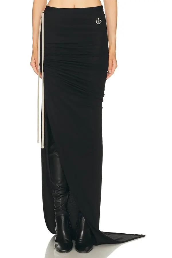 Rick Owens X Moncler Adjustable Long Skirt - Black