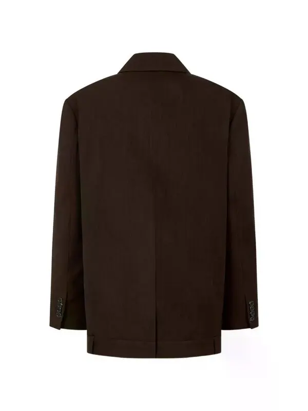 STUDIO TOMBOY Striped Double-breasted Blazer - Brown