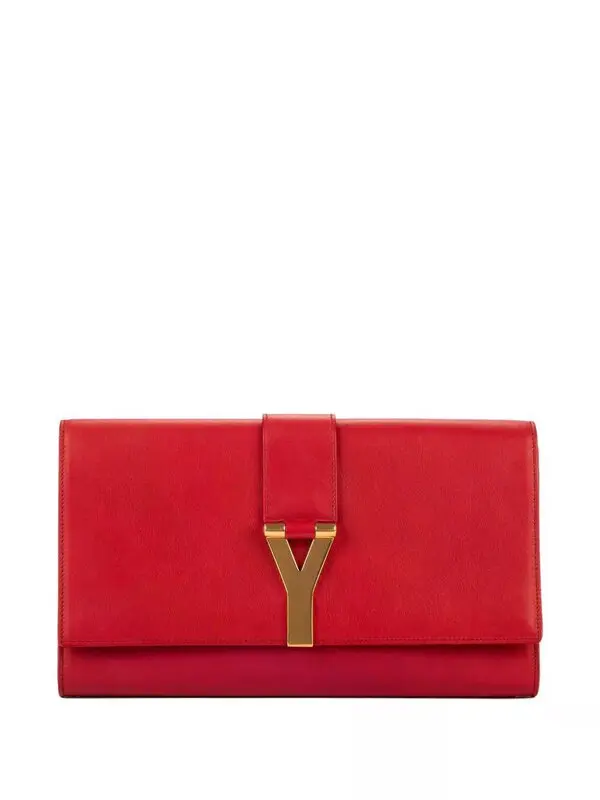 Saint Laurent Ligne Y Clutch - Red