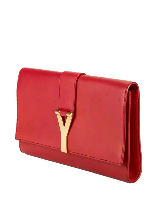 Saint Laurent Ligne Y Clutch - Red
