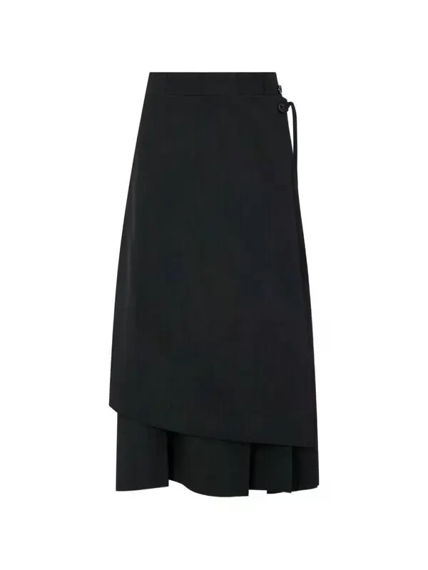 STUDIO TOMBOY Pleated Wrap Midi Skirt