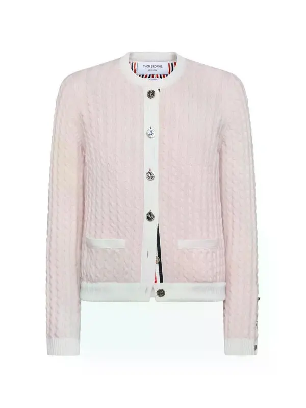 Thom Browne Cable Stitch Cardigan - Pink