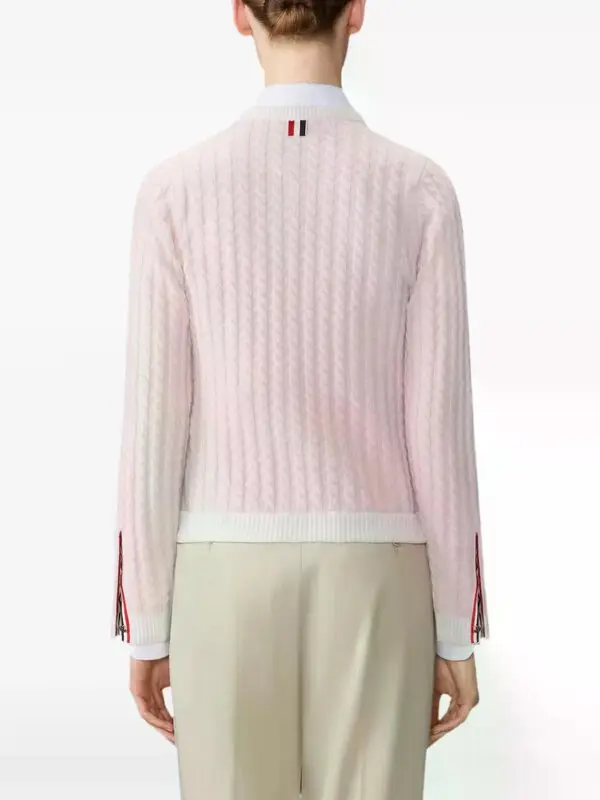 Thom Browne Cable Stitch Cardigan - Pink