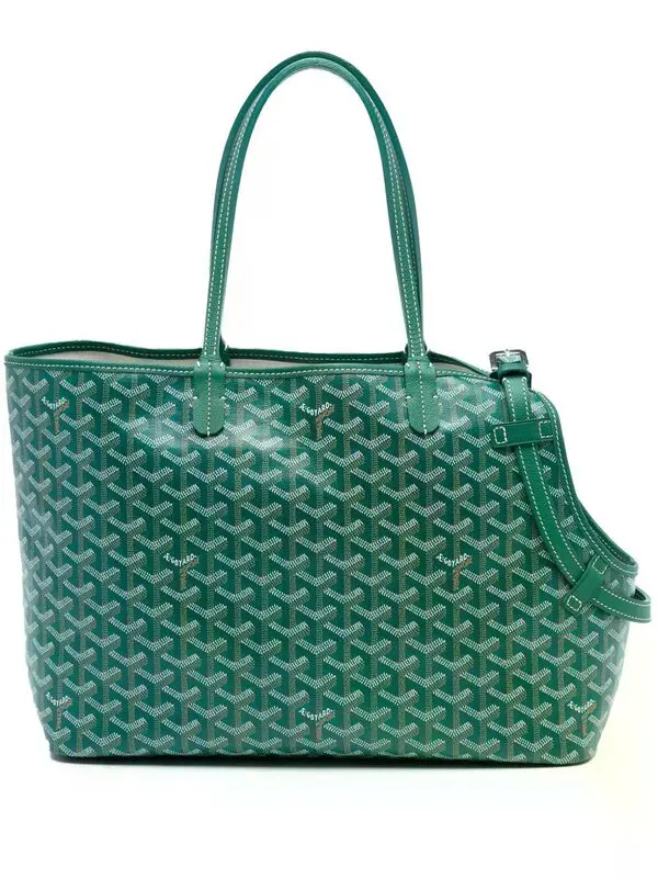 Goyard Ine Chien Gris Pet Carrier Travel Bag - Green
