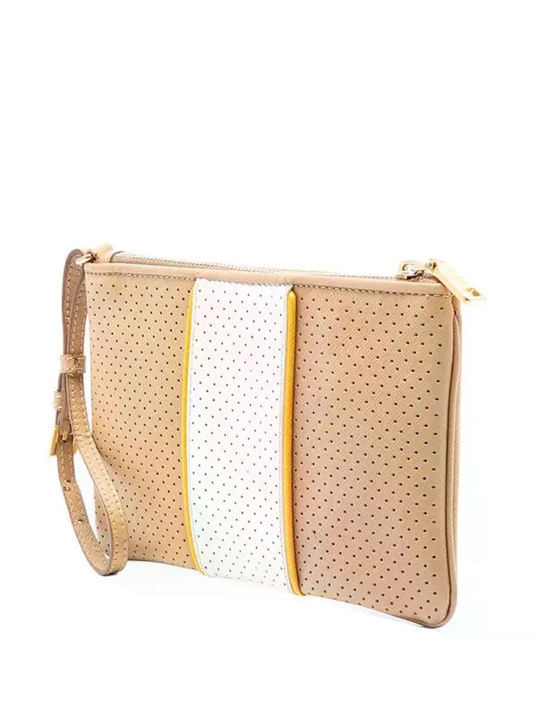 Prada Saffiano Leather Wristlet Clutch