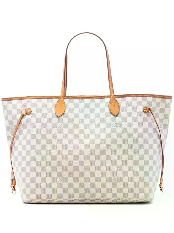 LOUIS VUITTON 2010 Damier Azur Neverfull Gm Tote Bag - White